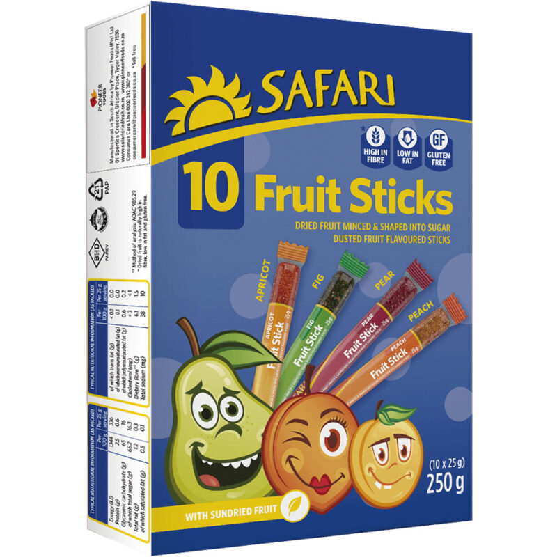 Safari Funky Fruit Sticks (10x25g) 250g – Moederland